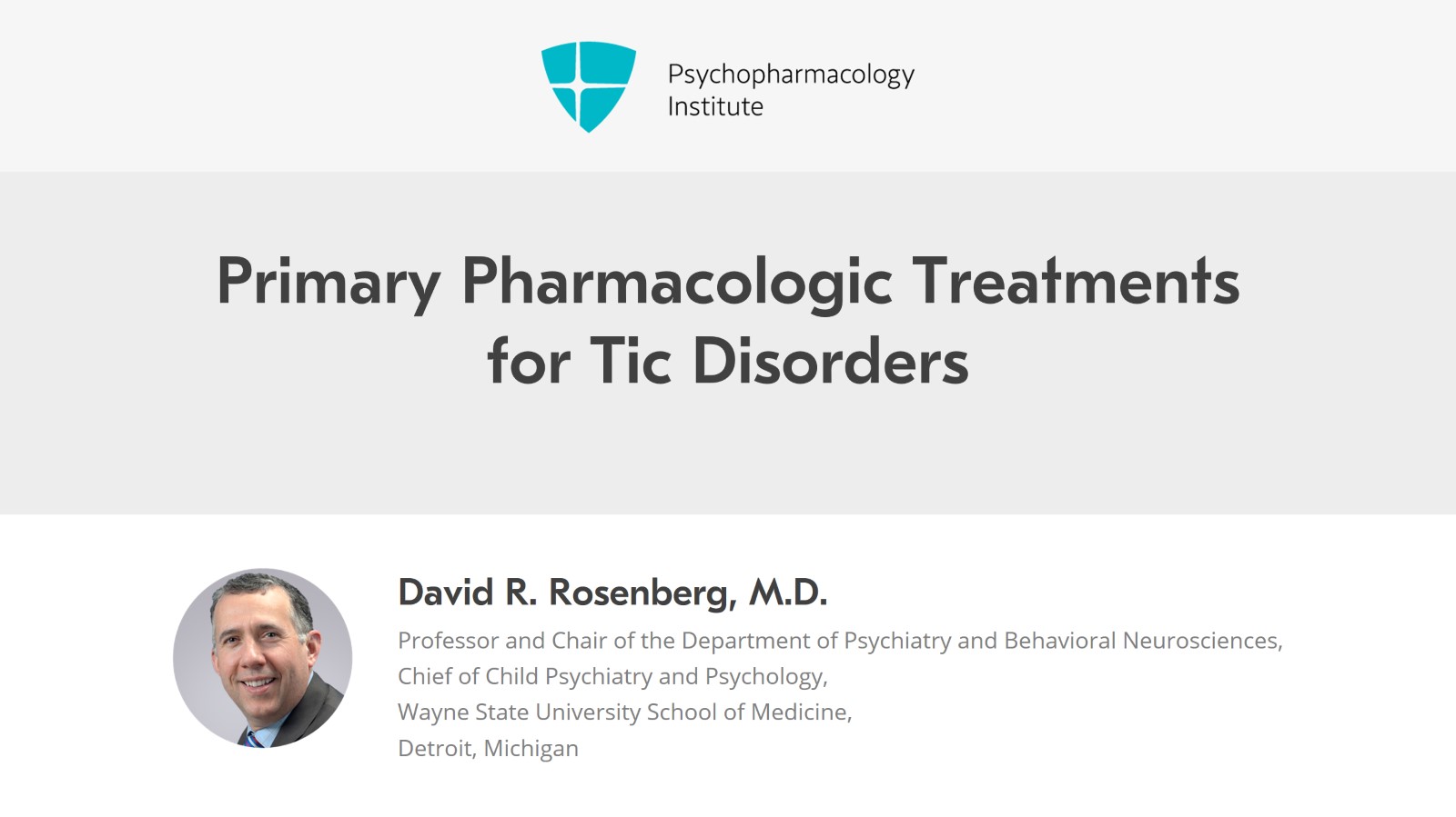 Primary Pharmacologic Treatments for Tics | Psychopharmacology Institute